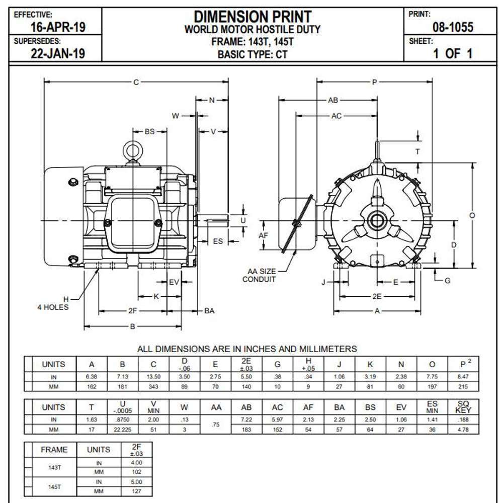 3VF84 Replacement Motor - cemotors