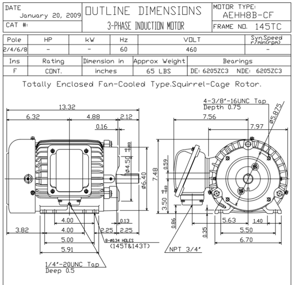 TECO HB1/54C IEEE 841 Motor - cemotors