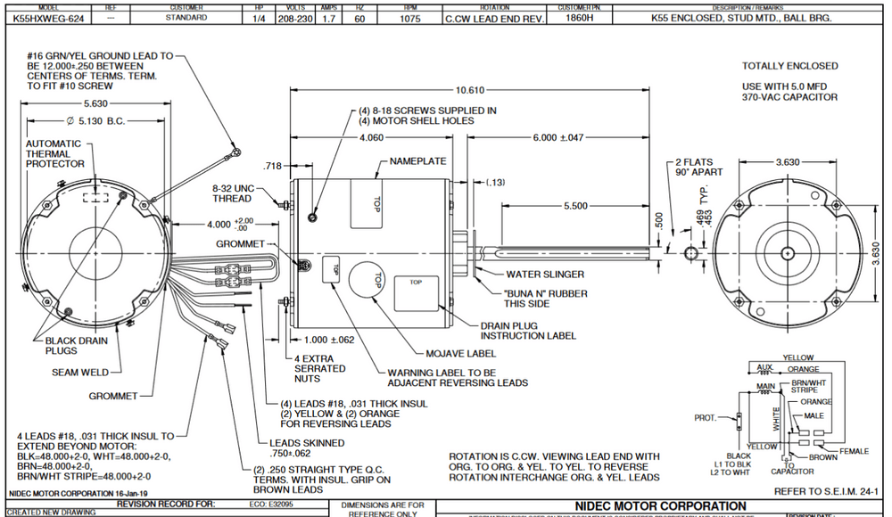 43732F Replacement Motor - cemotors