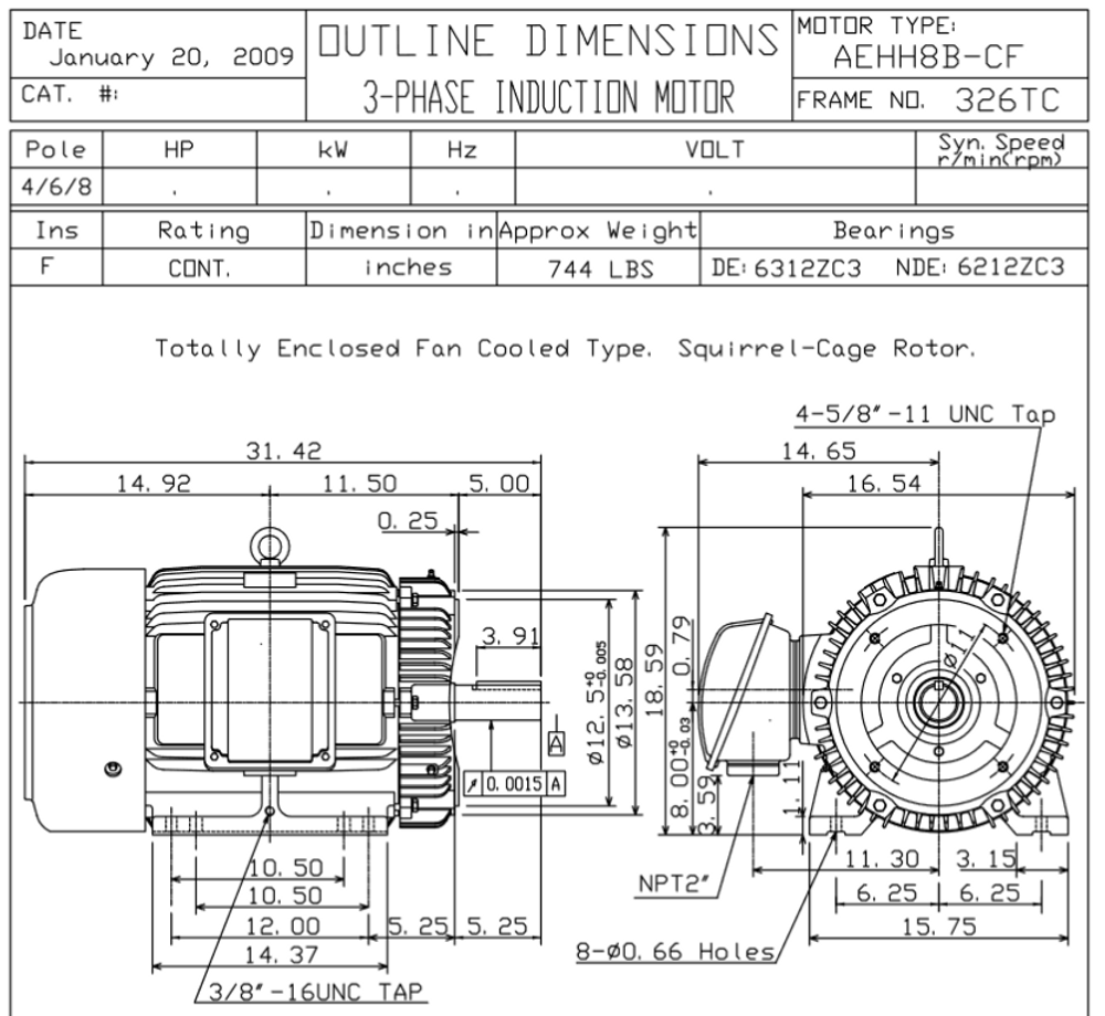 TECO HB0504C IEEE 841 Motor - cemotors