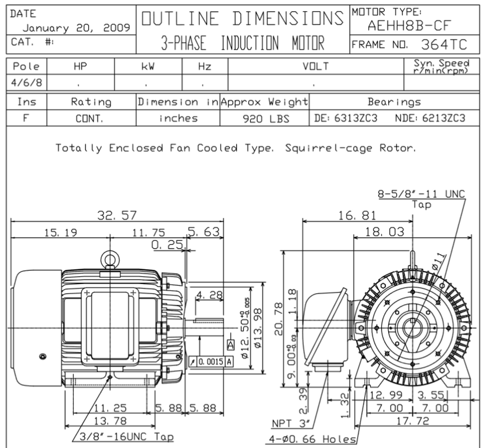 TECO HB0406C IEEE 841 Motor - cemotors