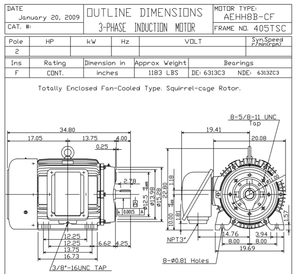 TECO HB1002C IEEE 841 Motor - cemotors