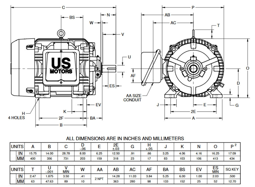 US-Nidec 8D50P1CS IEEE 841 Motor - cemotors