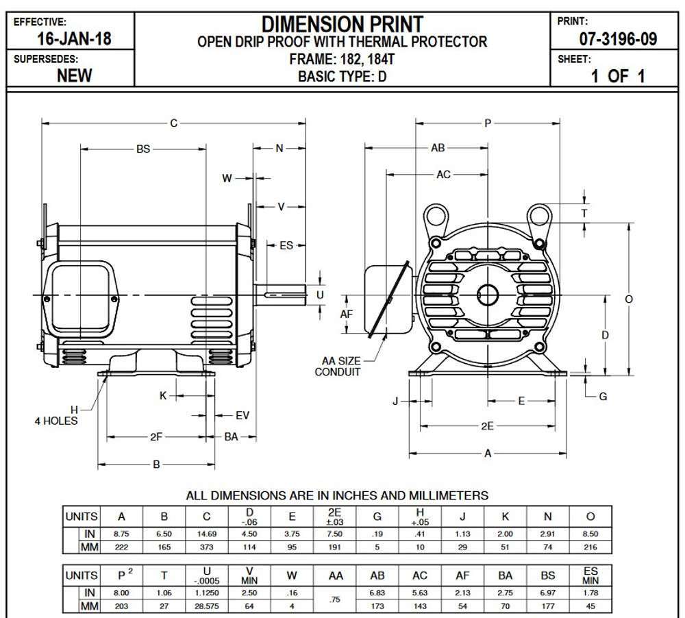 0026DPSA21A-P Replacement Motor - cemotors