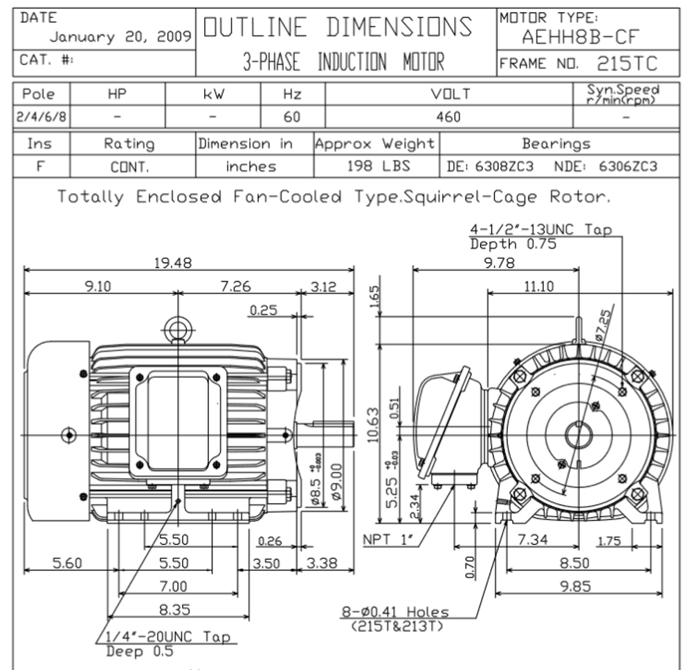 TECO HB0104C IEEE 841 Motor - cemotors