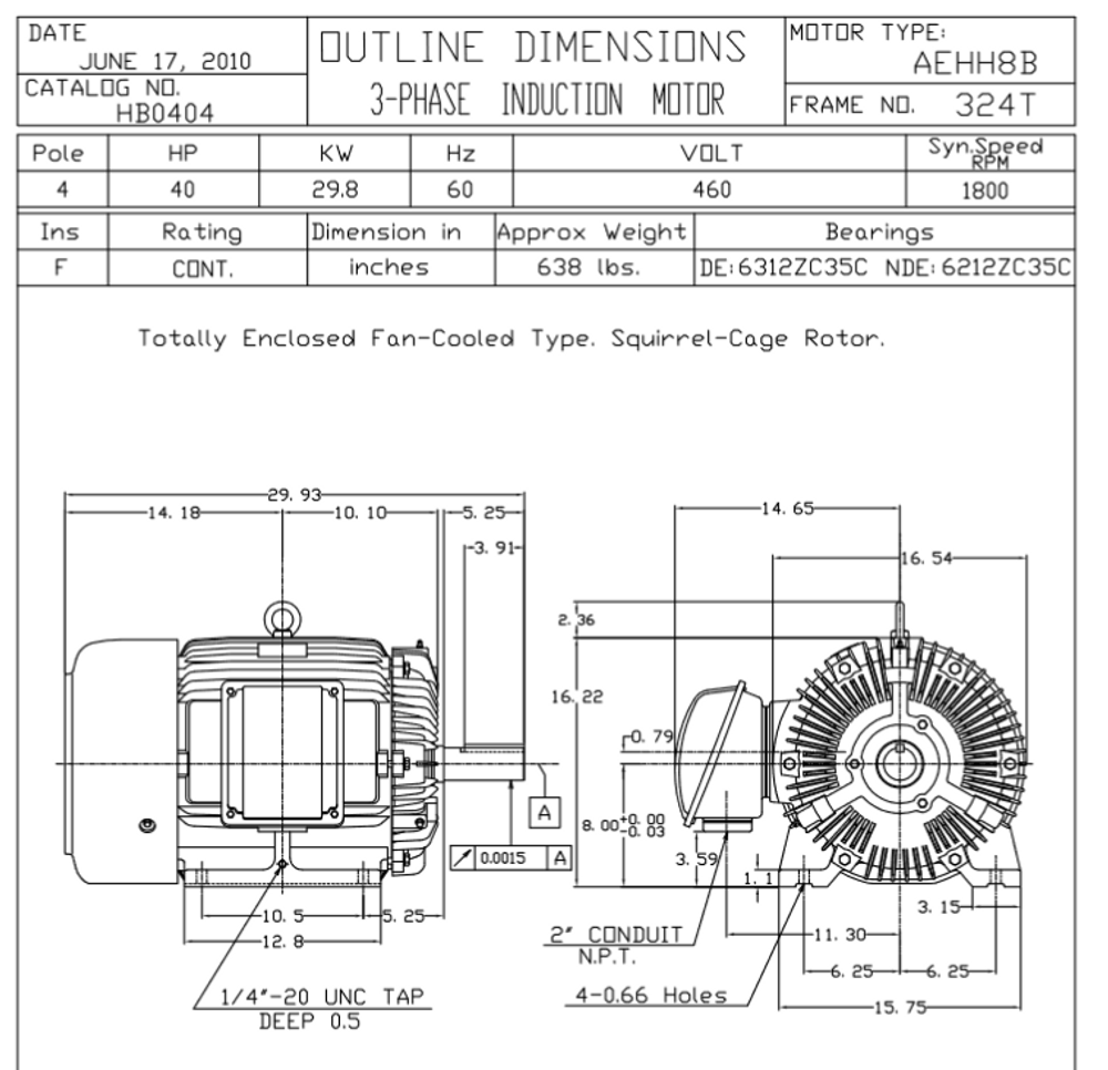 TECO HB0404 IEEE 841 Motor - cemotors