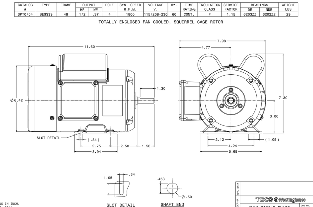 TECO SPT0/54 General Purpose Motor - cemotors